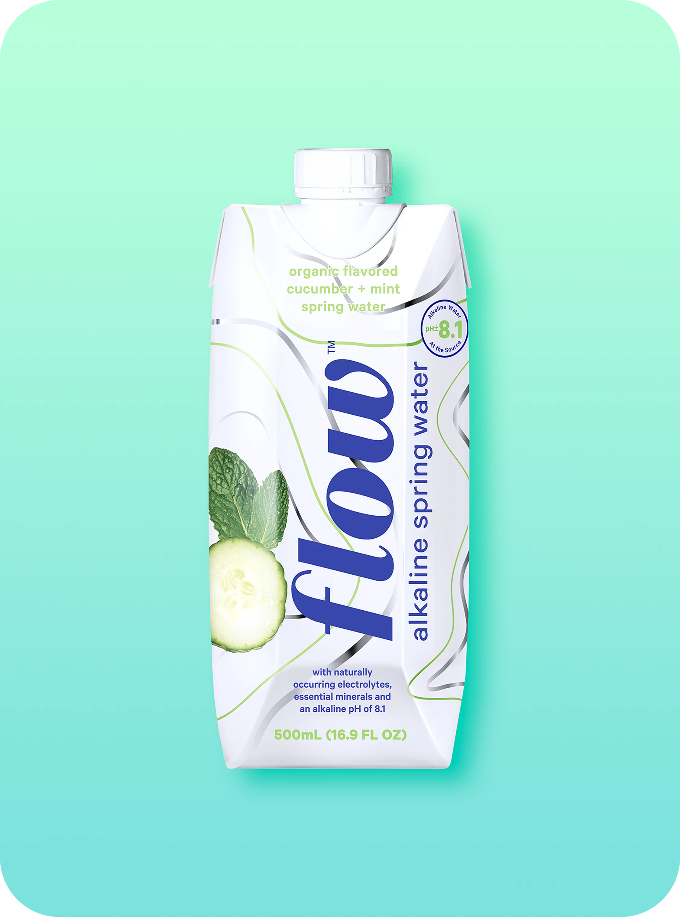 Flow Alkaline Spring Water- 100% Organic Cucumber Mint Flavored ...